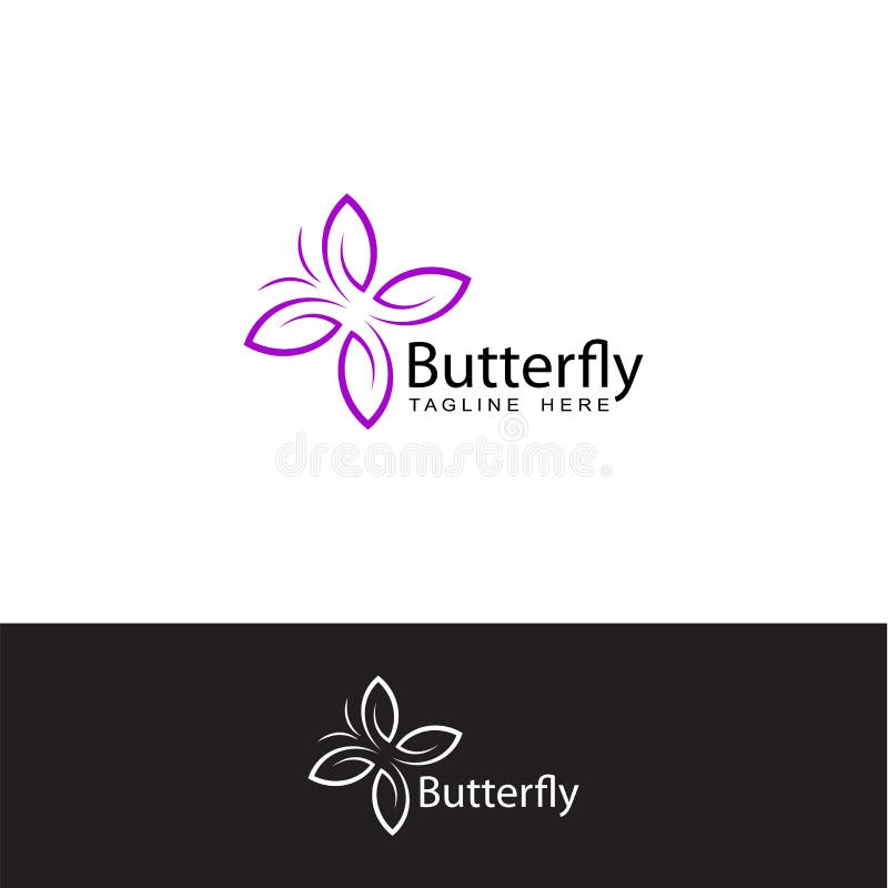 Purple Butterfly Logo Design Vector Stock Vector - Illustration of ...
