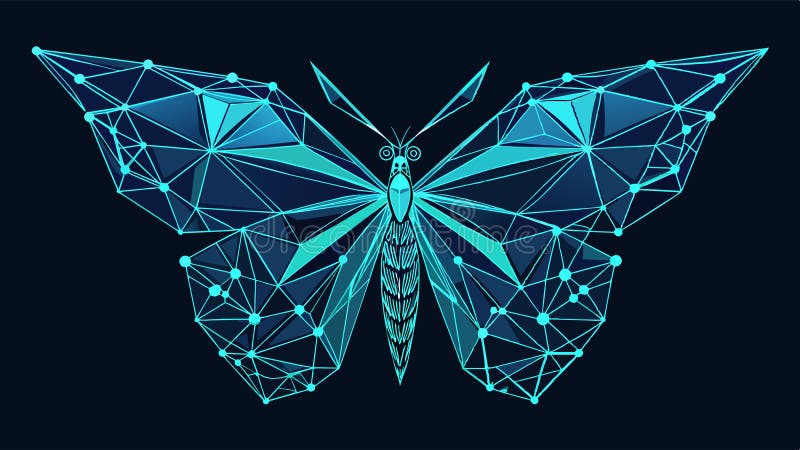 Butterfly. Low Polygon Line, Triangles, and Particle Style Design ...