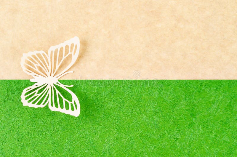 A Butterfly Made from Carve Paper or Cutting on Green and Yellow ...