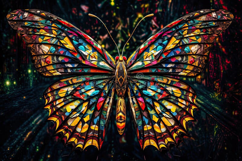 A Colorful Butterfly with Its Wings Spread Out. Generative Ai Stock ...