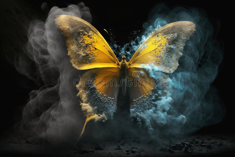 Butterfly Made of Radioactive Dust, Created with Generative AI ...