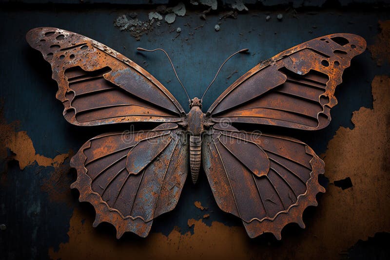 Butterfly Made of Rust, Created with Generative AI Technology Stock ...