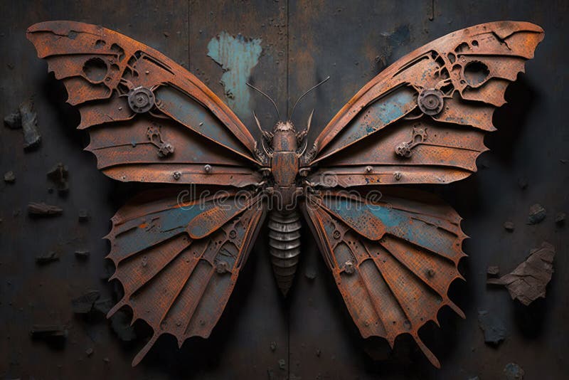 Butterfly Made of Rusty Tools, Created with Generative AI Technology ...