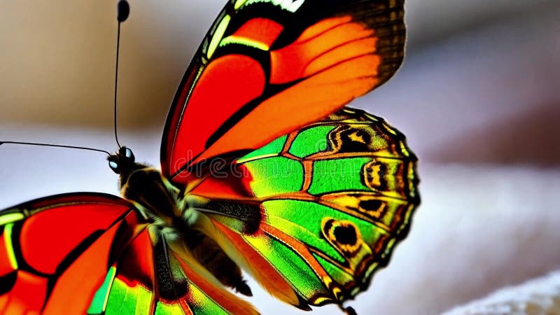Butterfly with Multi-colored Wings on a Flower Stock Footage - Video of ...
