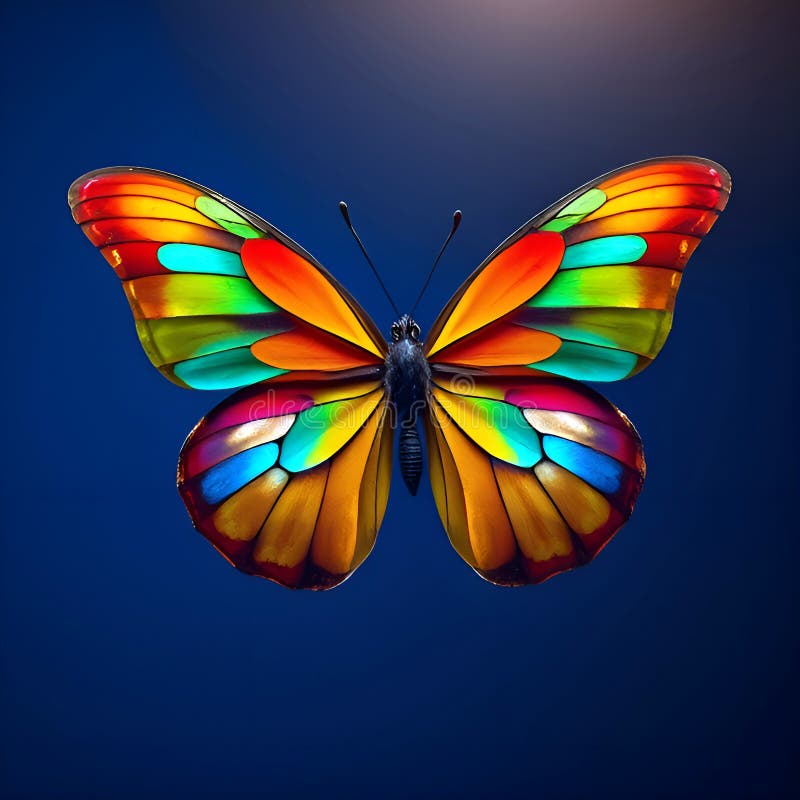 Butterfly with Multi-colored Wings, Shimmering with All the Colors of ...