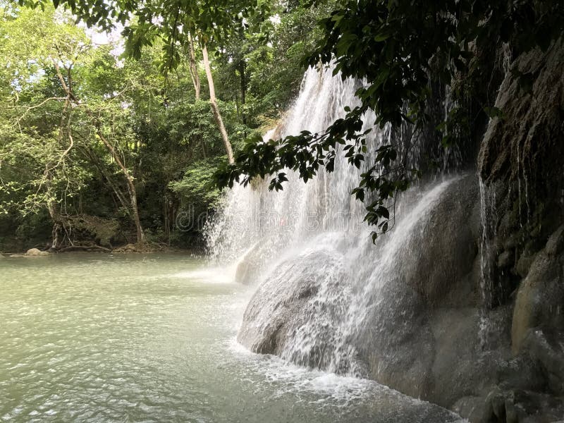 Butterfly in waterfall stock photo. Image of view, forest - 183762190