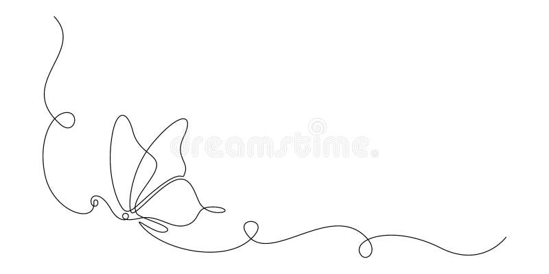 Butterfly in One Continuous Line Drawing Stock Illustration ... Butterfly in One Continuous Line Drawing Stock Illustration ...
