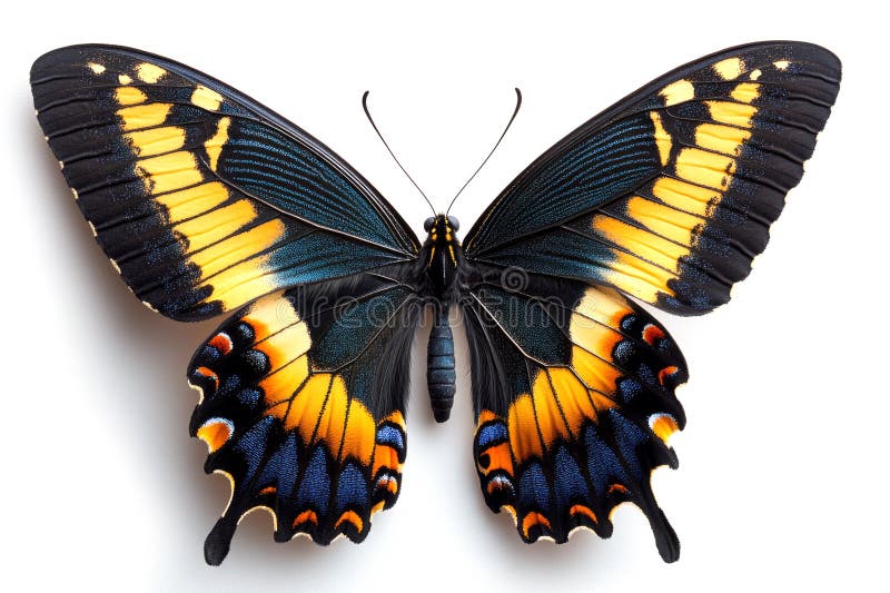 Butterfly with Open Wings Showing Beautiful Pattern Isolated on White ...