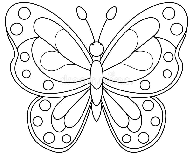 Butterfly Outline Drawing for Kids Coloring Books and Learning Fun ...