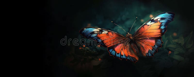 Butterfly Panoramic Layout. Stock Illustration - Illustration of ...