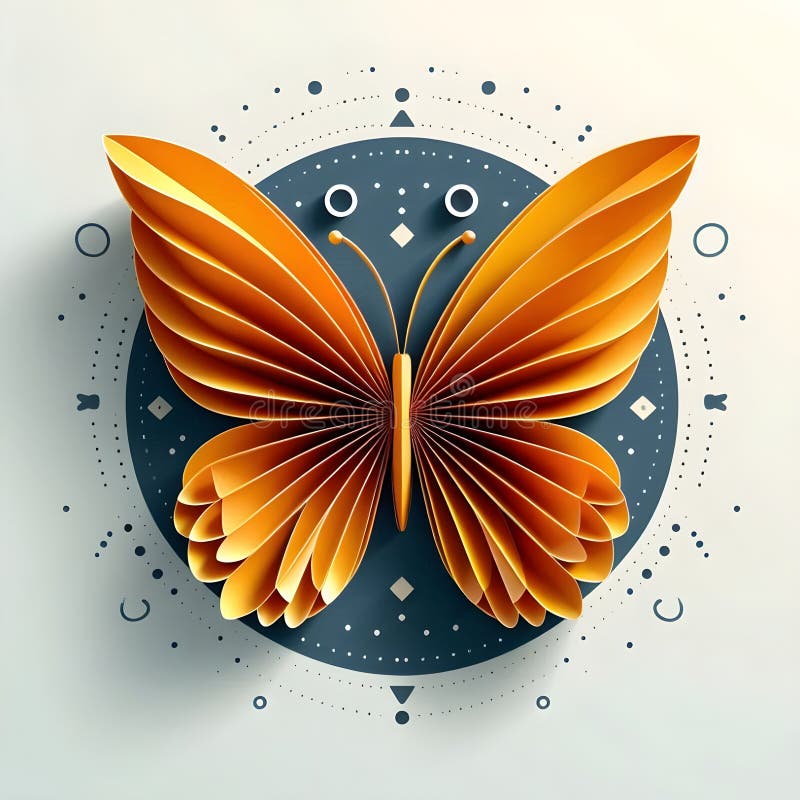 A Butterfly Paper Cutout Origami Stock Illustration - Illustration of ...