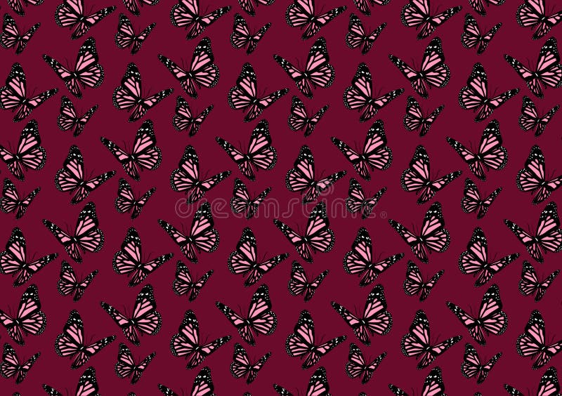 Butterfly Pattern Background Wallpaper Design Stock Illustration ...