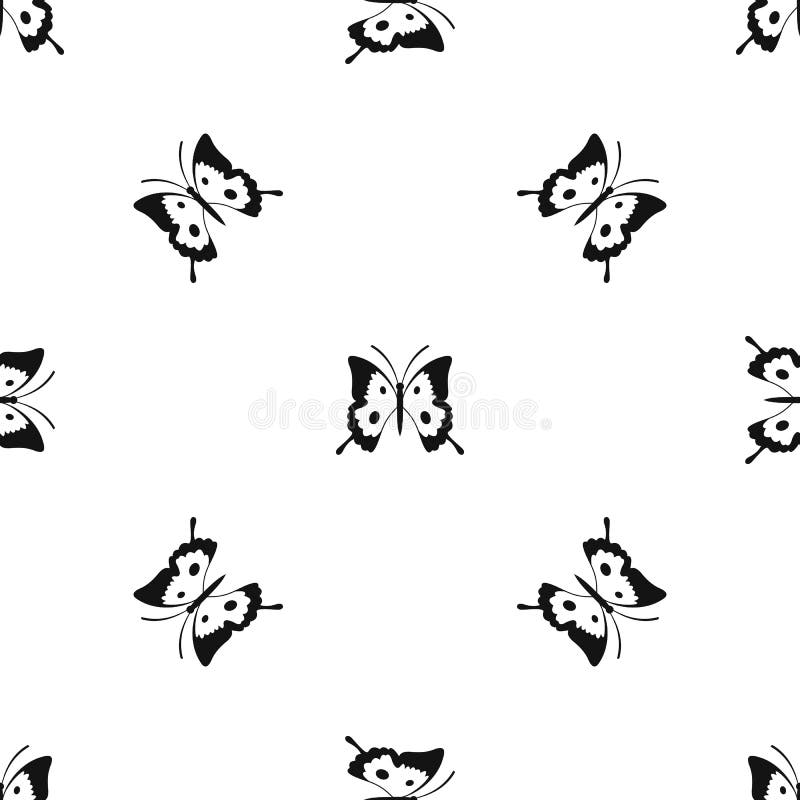Butterfly Pattern Seamless Black Stock Vector - Illustration of healthy ...