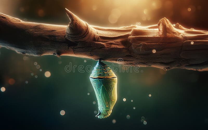 Butterfly Pupa on a Branch. Butterfly Larva. Butterfly Caterpillar ...