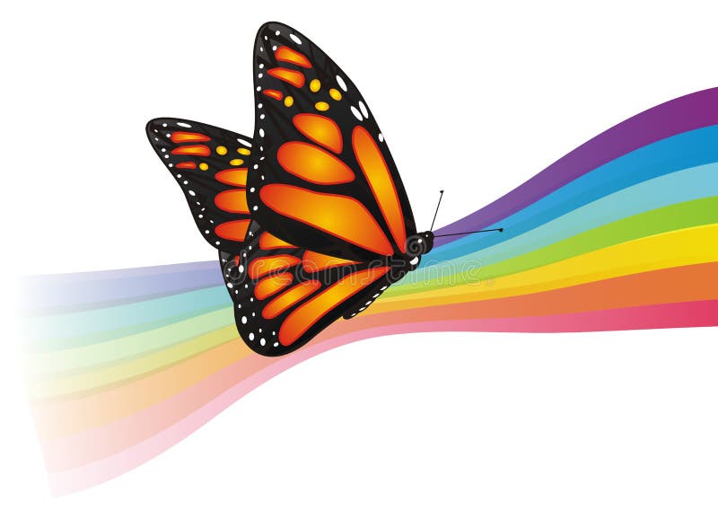 Rainbow monarch butterfly stock vector. Illustration of isolated - 92590029