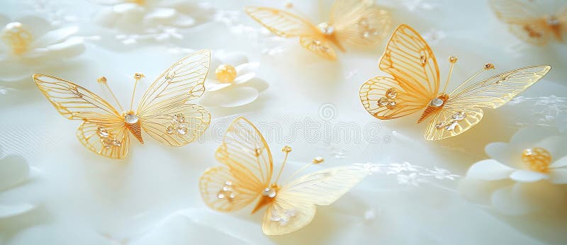 A Butterfly Relief Composition with Flower Trees Stock Image - Image of ...