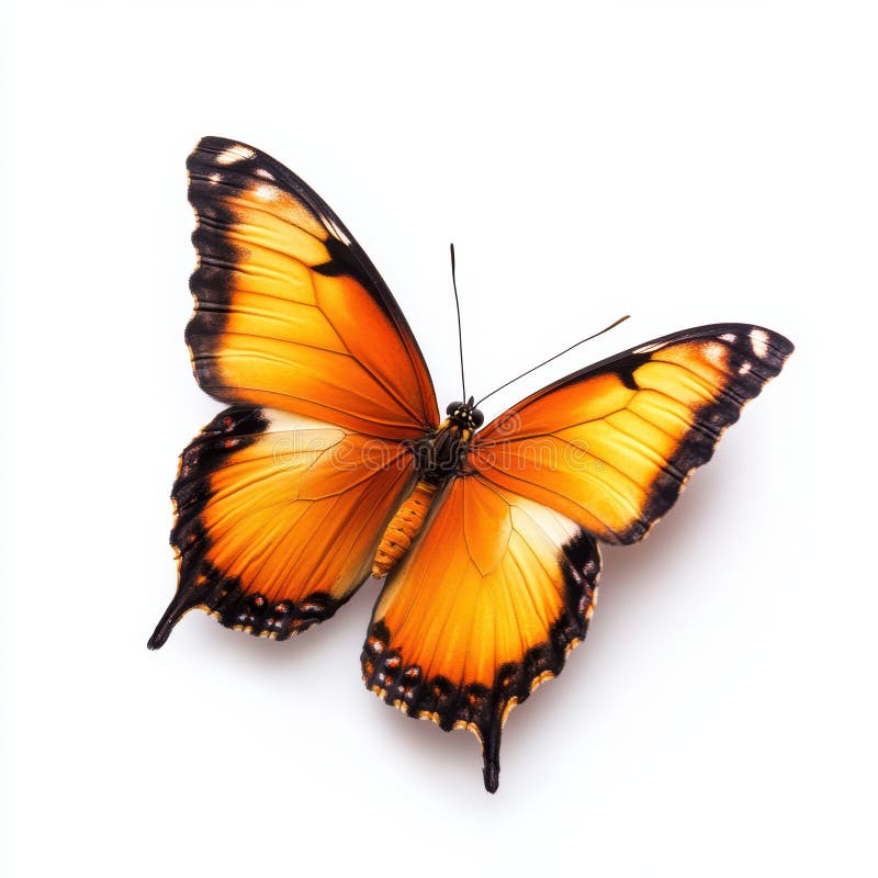 Butterfly Rests Gracefully Clean White Surface Stock Photos - Free ...