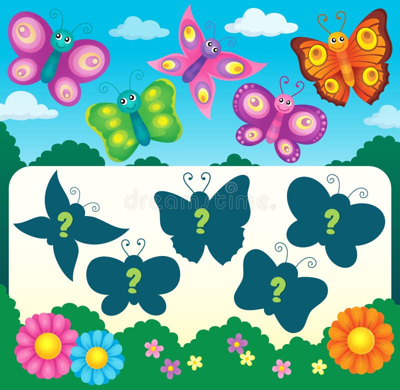 Butterfly Riddle Theme Image 4 Stock Vector - Illustration of happiness ...