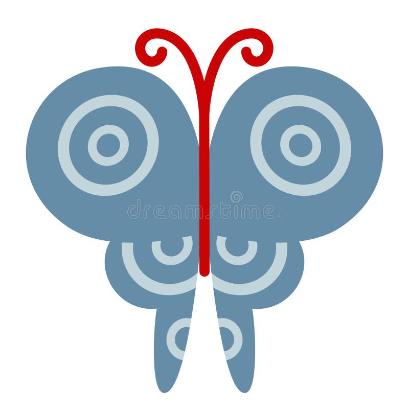 Butterfly with Round Patterns on Wings. Stock Vector - Illustration of ...