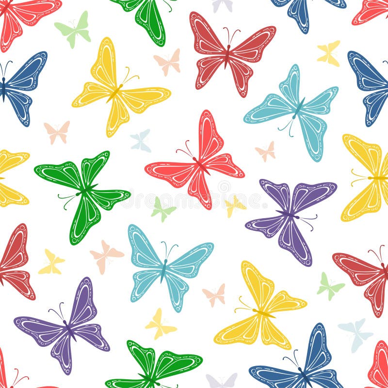 Butterfly seamless pattern stock vector. Illustration of seamless ...