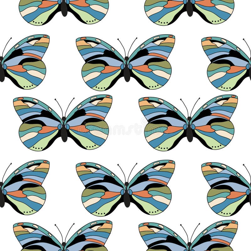 Butterfly Abstract Mandala Zentangle Stock Illustration Illustration