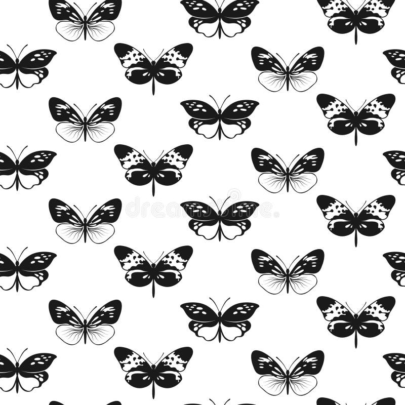 Butterfly Seamless Pattern. Decorative Fly Insect Background Stock ...