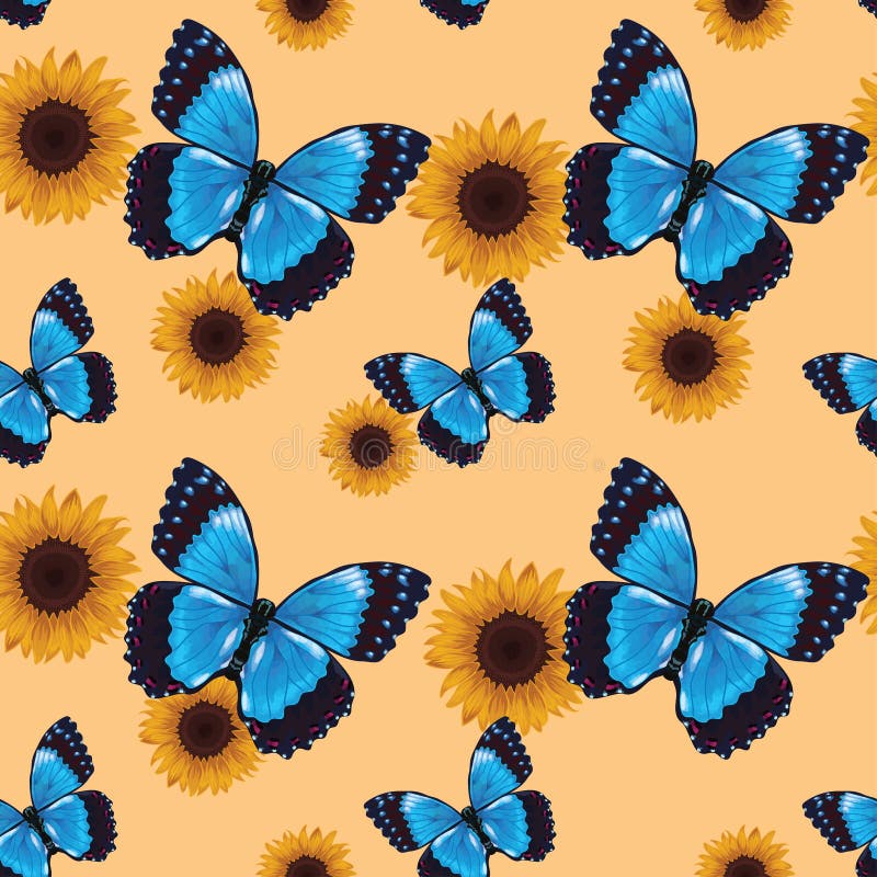 Butterfly Seamless Pattern Vector Design Stock Vector - Illustration of ...