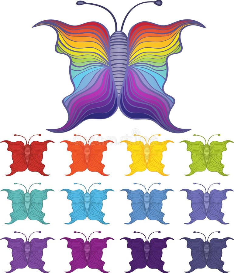 Butterfly set stock vector. Illustration of creature - 44457886