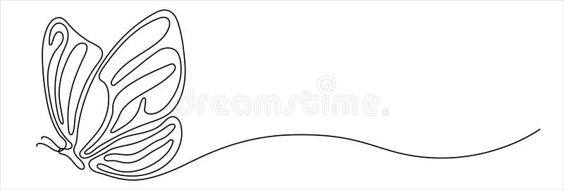 Butterfly Thin Line Drawing Stock Illustrations – 1,229 Butterfly Thin ...