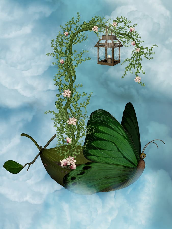 Butterfly ship stock illustration. Illustration of backgroud - 16388206