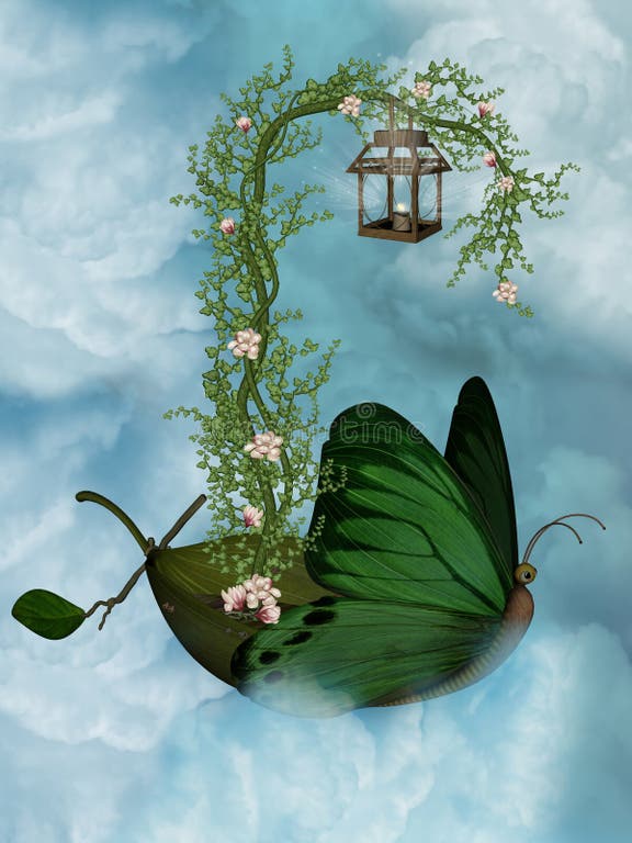 Butterfly ship stock illustration. Illustration of backgroud - 16388206