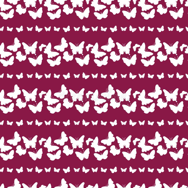 Butterfly Silhouettes Pattern. Seamless Background with Flying Insects ...