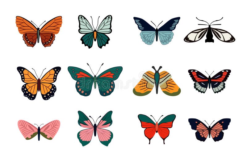 Butterfly Simple Icon Set. Vector Illustration. EPS10 Stock Vector ...