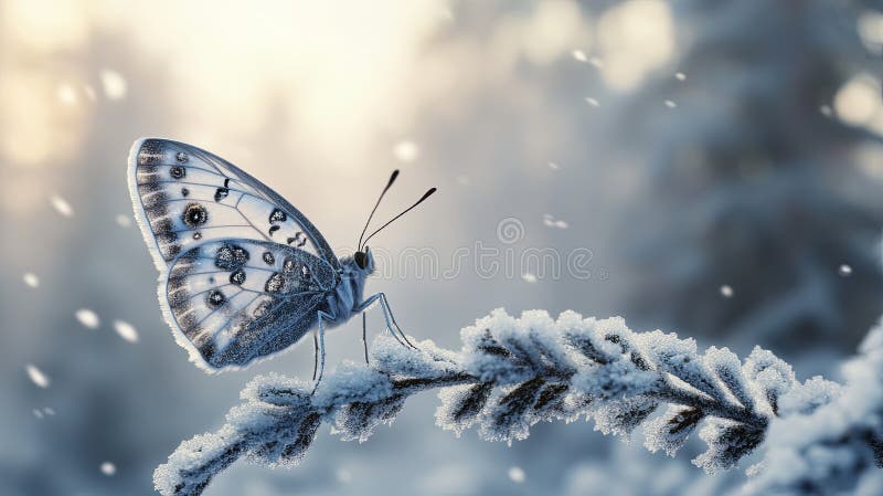 A Butterfly with Snowflake Patterns Quality Picture Quality. Stock ...