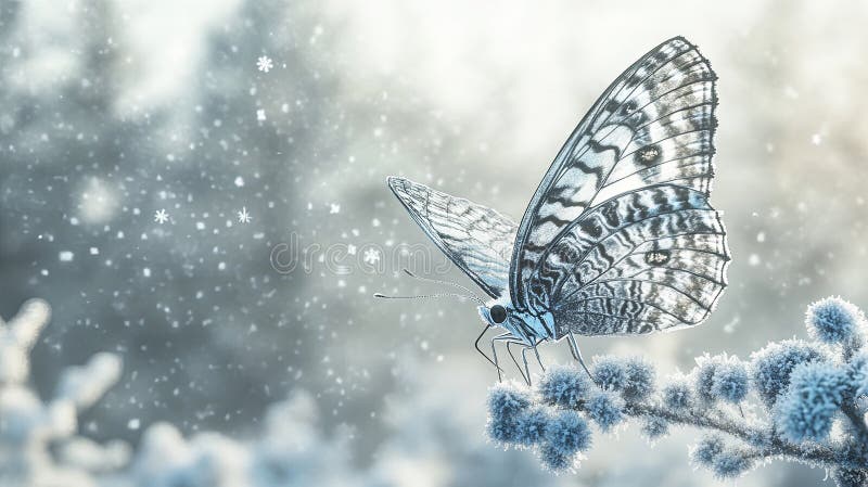 A Butterfly with Snowflake Patterns Quality Picture Quality. Stock ...