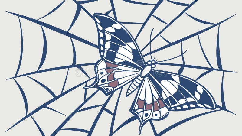 Butterfly on Spiderweb, Symbolizing Delicate Beauty and Intricacy ...