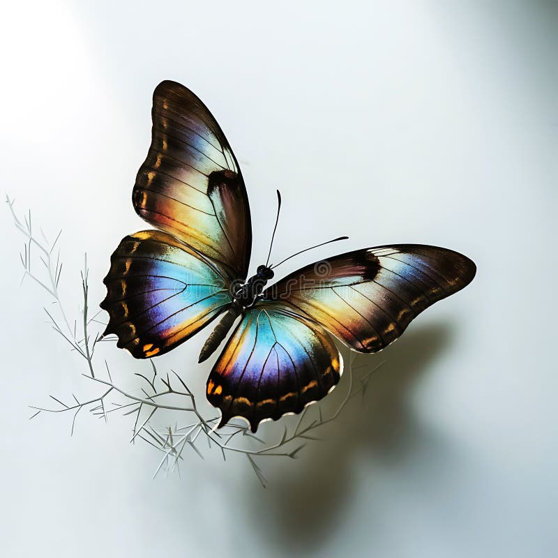 Butterfly Spread Wings and Sitting Illustration Stock Vector ...