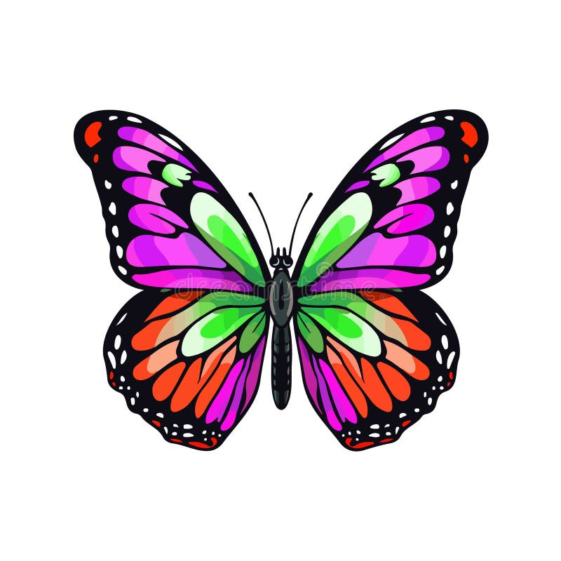 Butterfly Sprite Wing Sitting on a Surface Stock Illustration ...