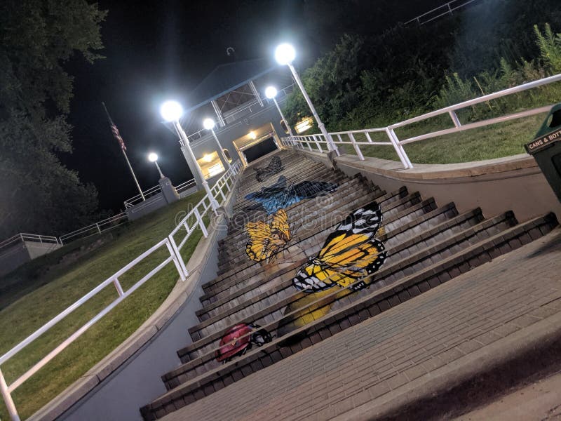 Butterfly stairs stock image. Image of lighting, butterfly - 165695449