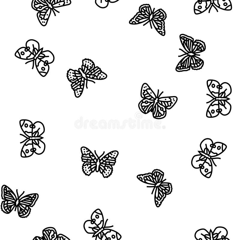 Butterfly Summer Spring Insect Vector Seamless Pattern Stock ...