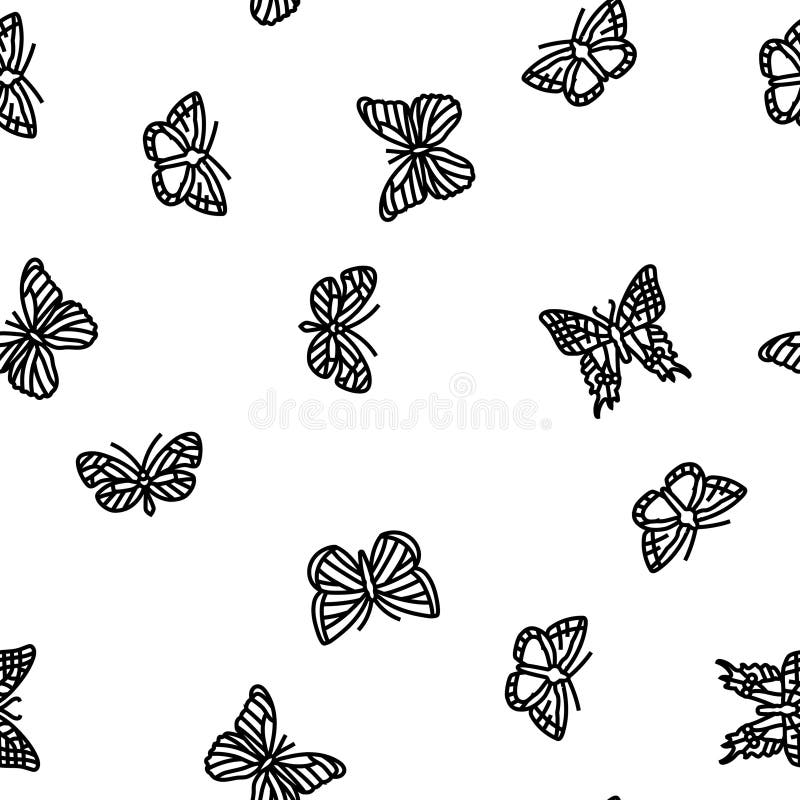Butterfly Summer Spring Insect Vector Seamless Pattern Stock Vector ...