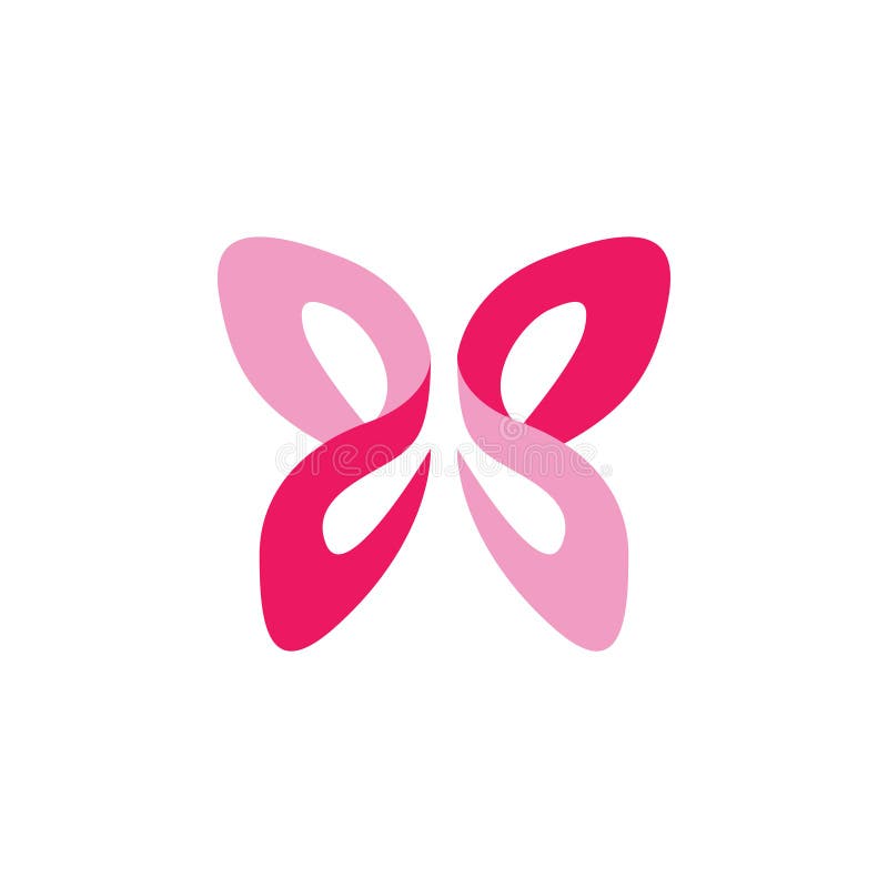 Butterfly Symbol - Pink Simple Folded Paper Style Stock Vector ...