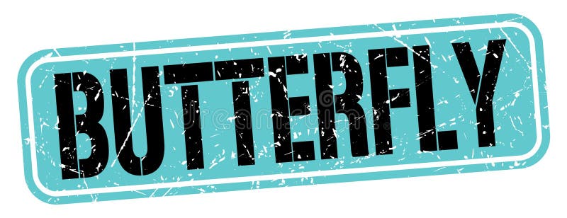 BUTTERFLY Text Written on Blue-black Stamp Sign Stock Illustration ...