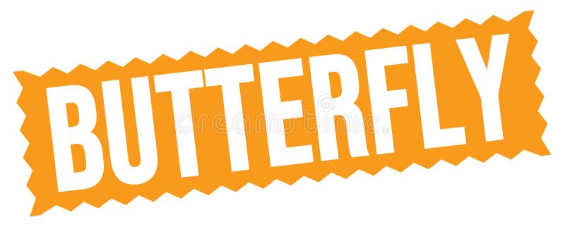 BUTTERFLY Text Written on Orange Stamp Sign Stock Illustration ...