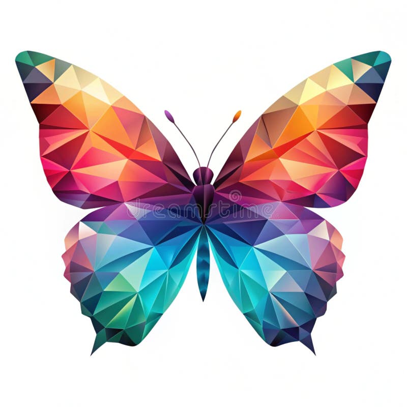 Geometric Butterfly with Triangular Wings Stock Illustration ...