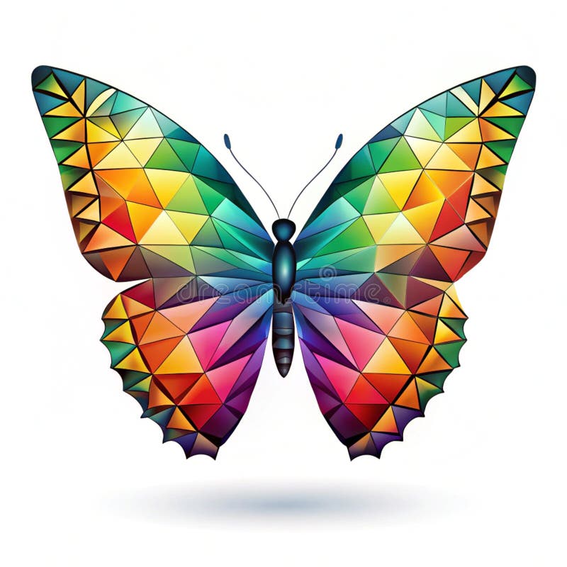 Geometric Butterfly with Triangular Wings Stock Illustration ...