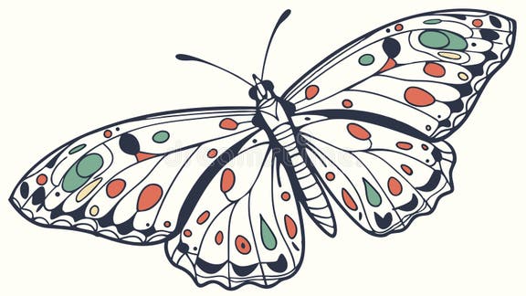 Butterfly with Unique Multi Colored Wing Patterns Vector Design ...