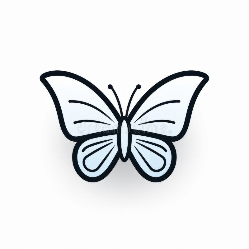 Butterfly Icon: Thin Lines, Layered Imagery, Subtle Irony Stock ...