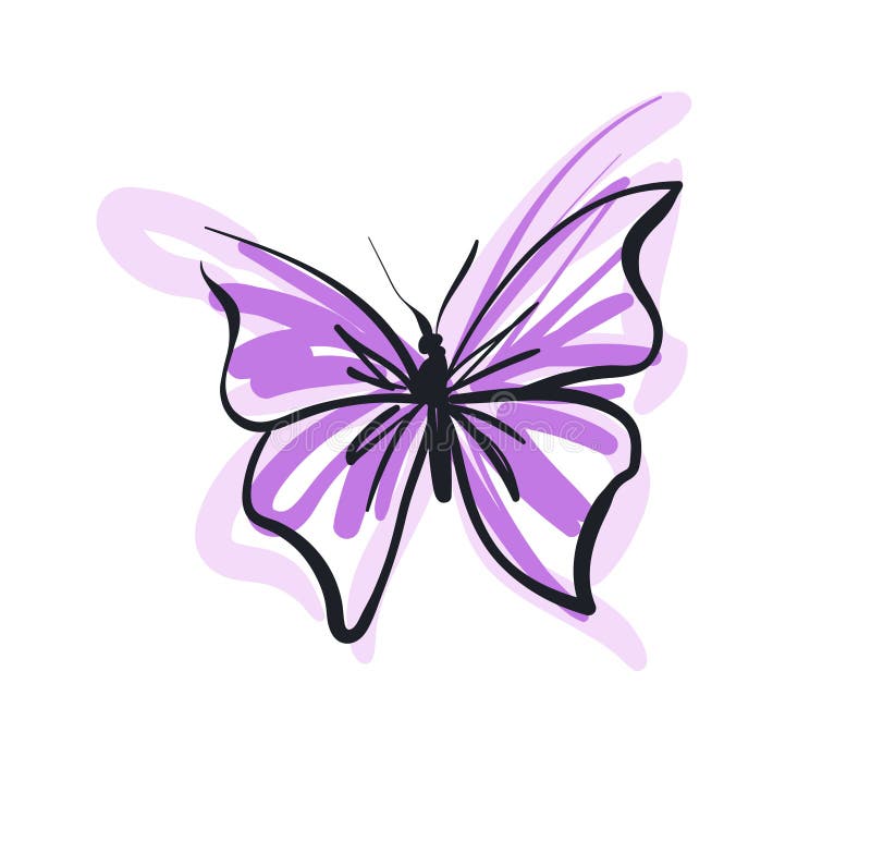 Flowy Butterfly Clip Art