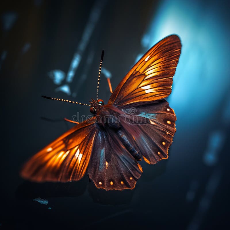 Butterfly Viewed from the Back Stock Illustration - Illustration of ...